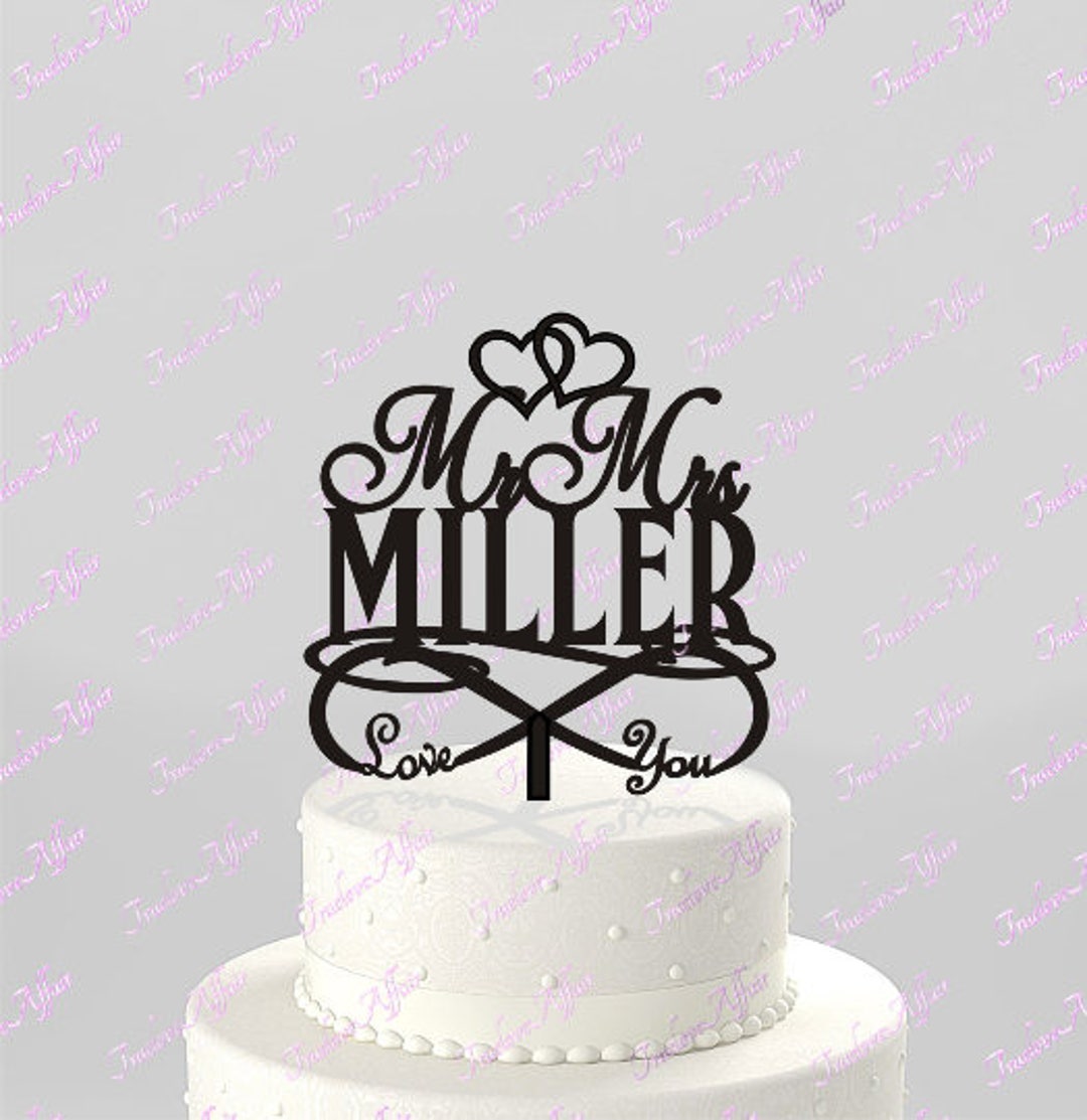Love You for INFINITY Wedding Cake Topper Personalized With Last Name ...