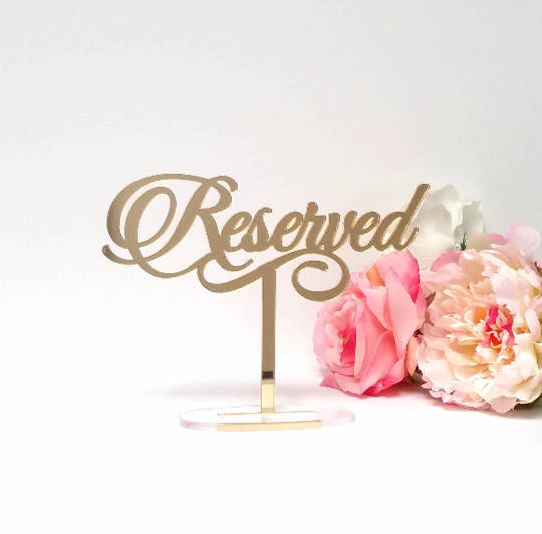 Reserved Table Sign in Mirror Acrylic Event Wedding Decor; Free ...