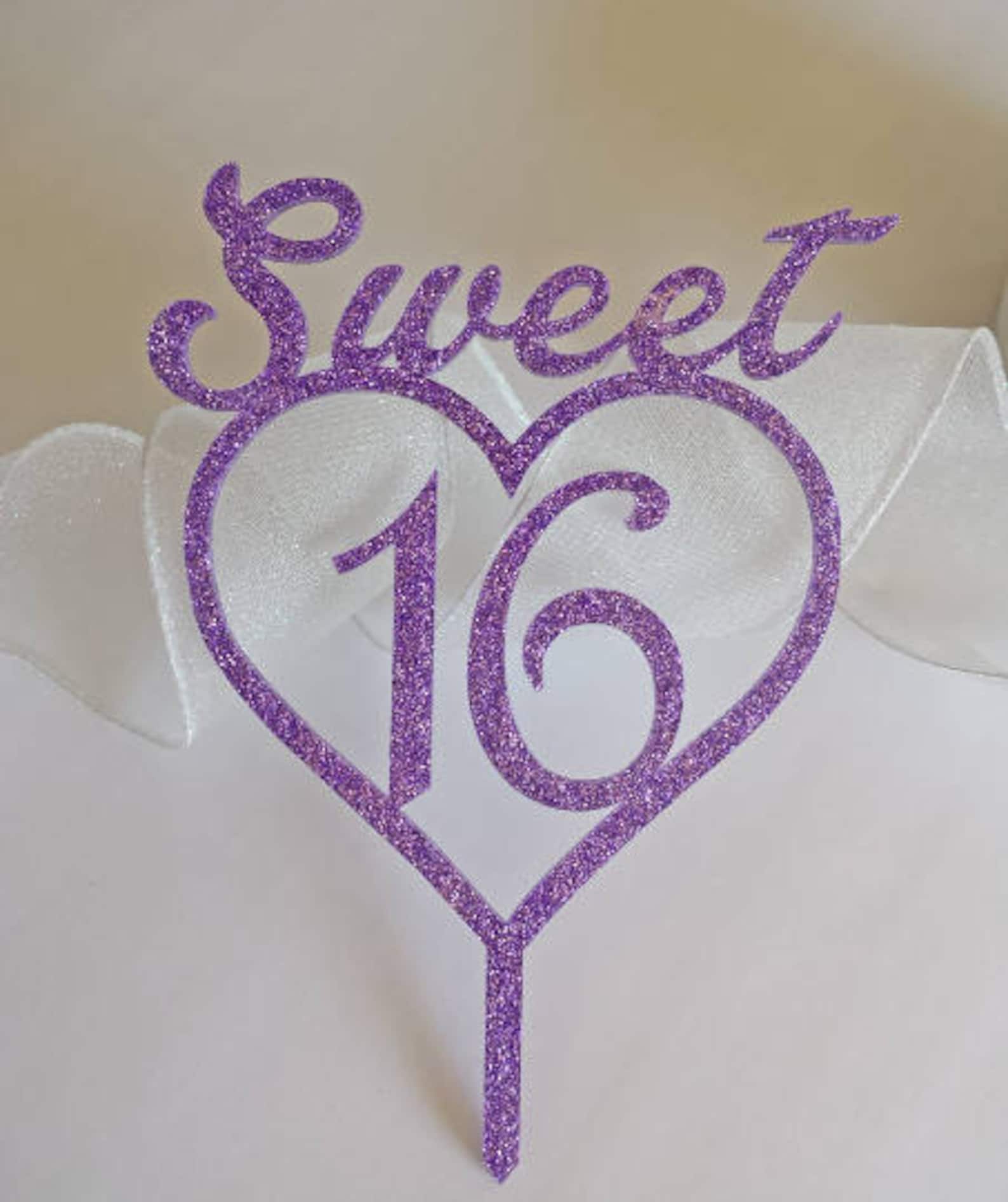 Sweet Sixteen Cake Topper Acrylic Cake Topper Sweet 16 | Etsy