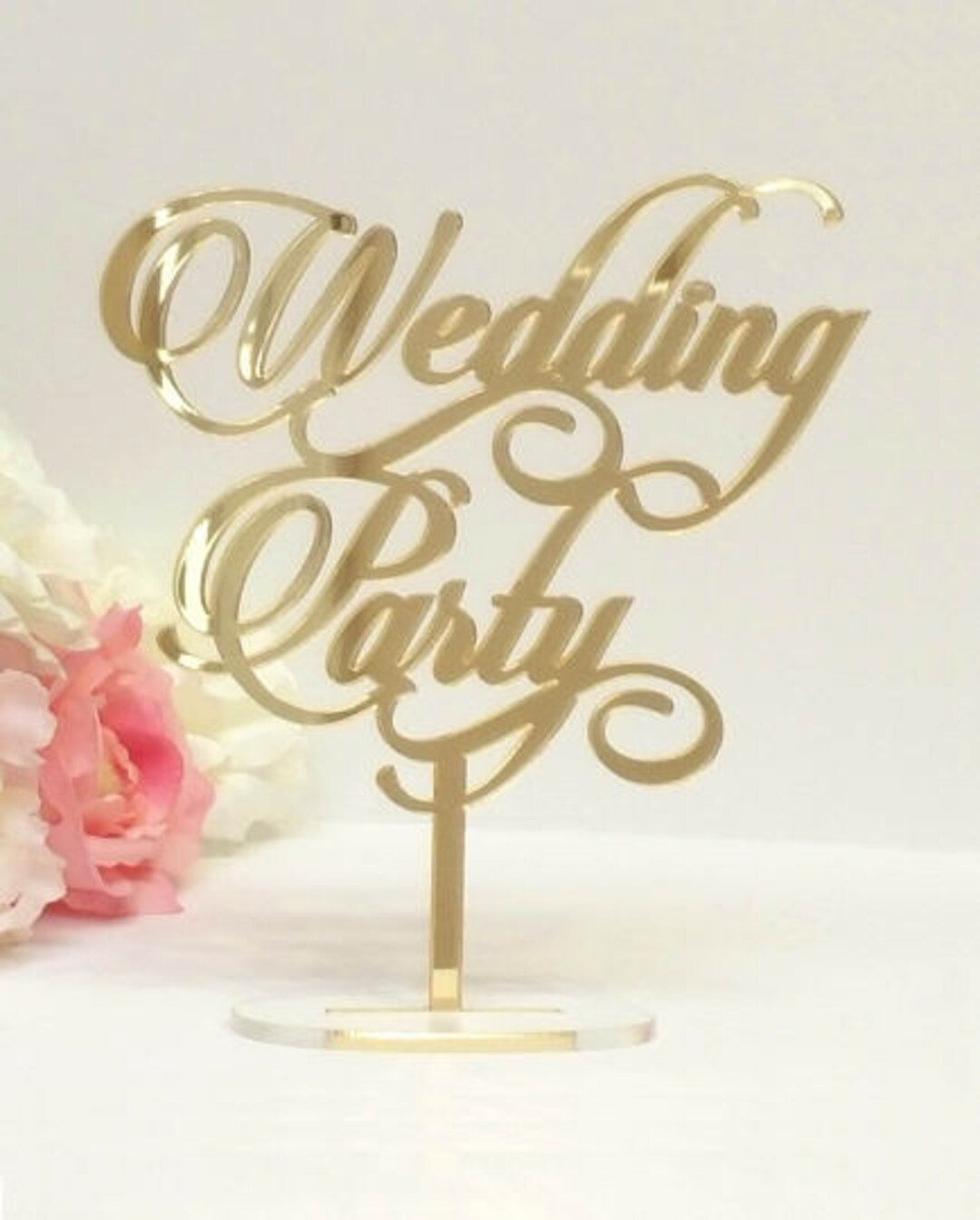 Wedding Party Table Sign in Mirror Acrylic Event Wedding Decor; Free ...