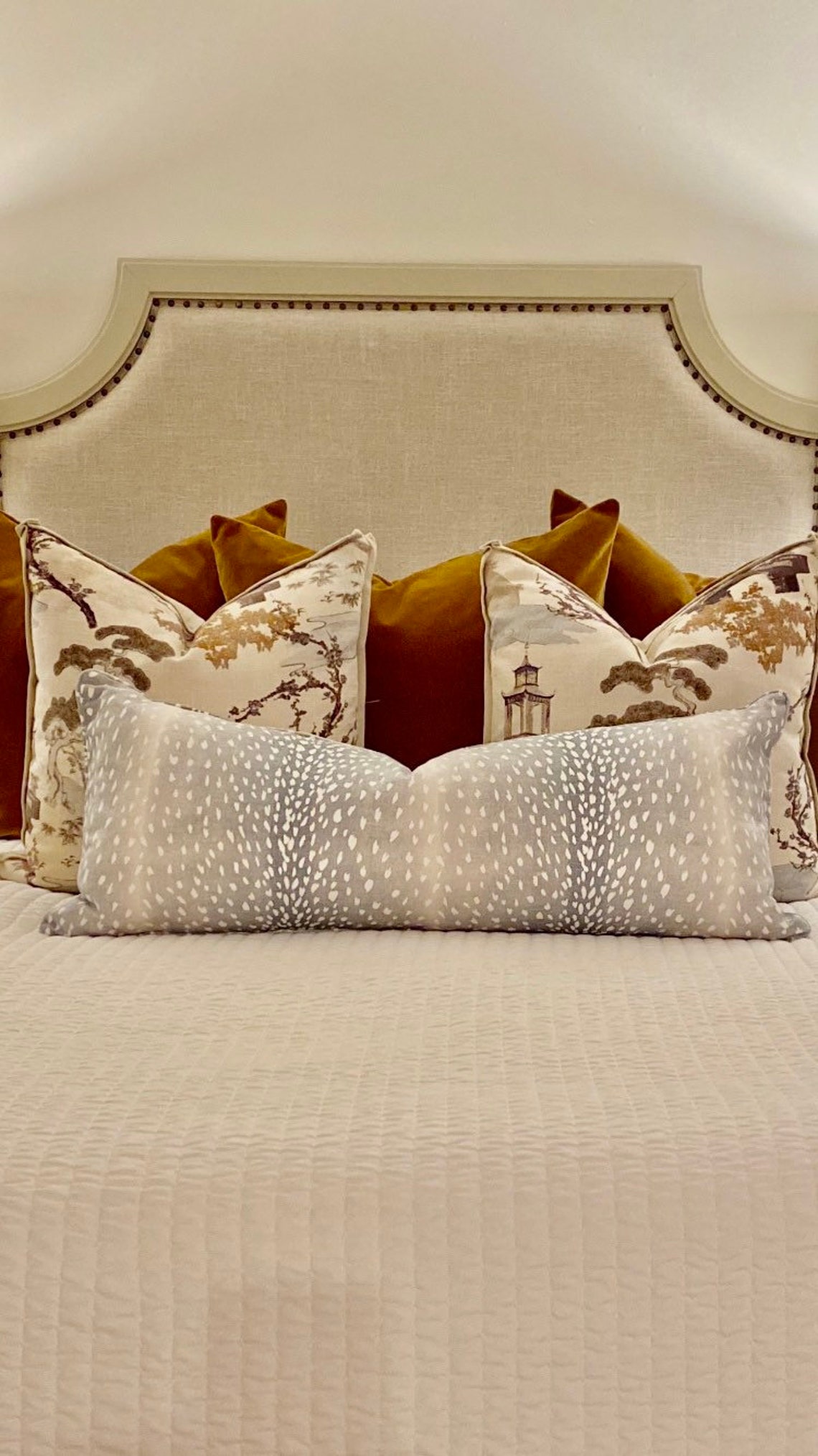 Pagoda Chinoiserie Pillow Covers // Pagoda Scene Pillow Covers - Etsy