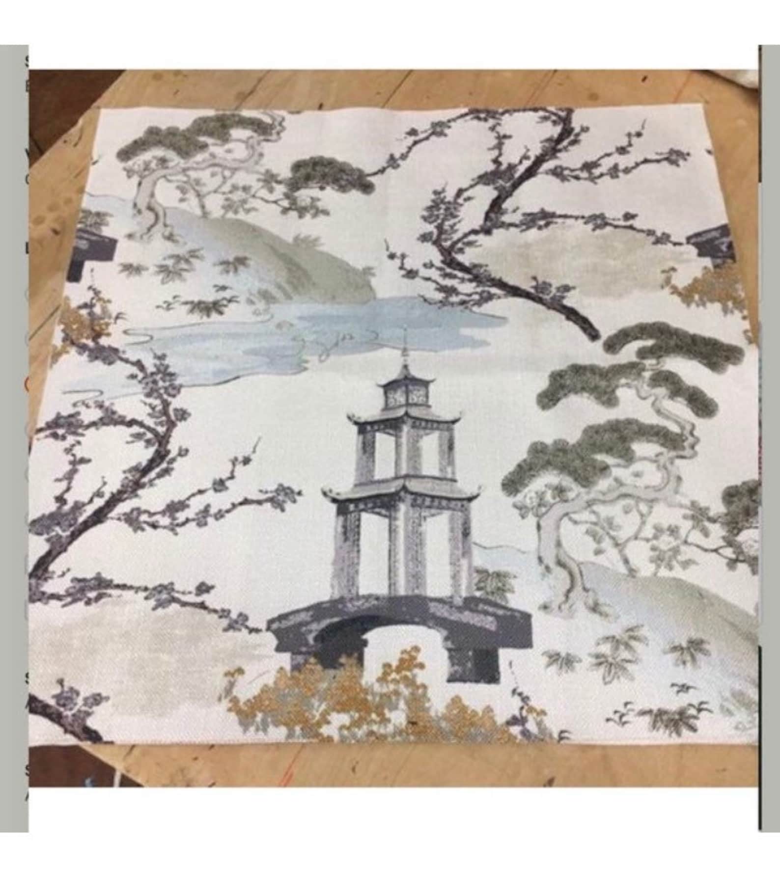 Pagoda Chinoiserie Pillow Covers // Pagoda Scene Pillow Covers - Etsy