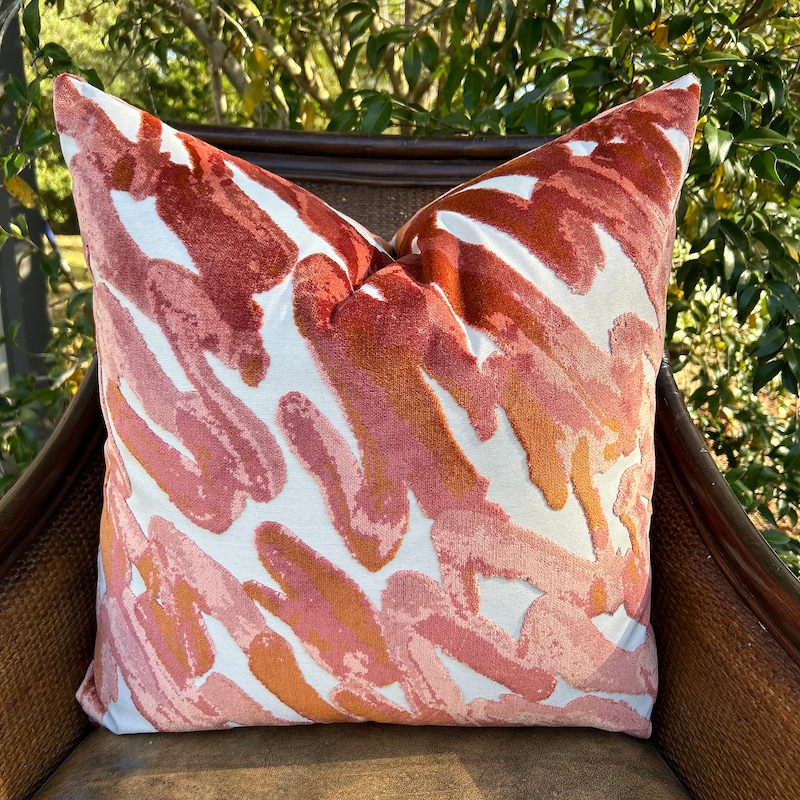 Salmon Velvet Pillow - Etsy