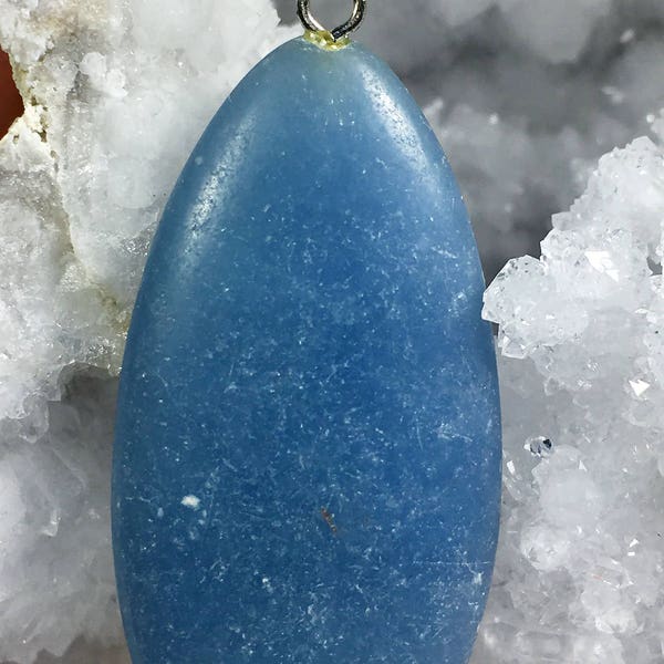 Large Angelite Crystal Necklace - Etsy