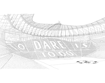 Tottenham Hotspur FC Stadium Digital Print of a Hand-drawn Pen and Ink ...
