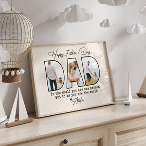 Personalized Dad Photo Collage Print, Custom Dad and Children Photo ...