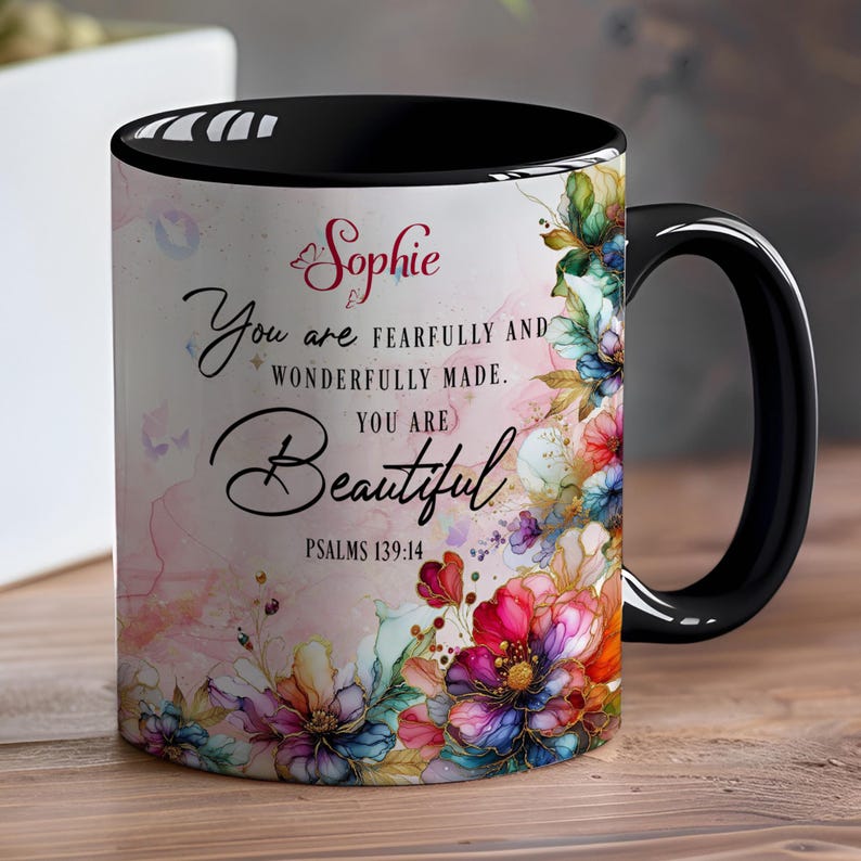 Psalm 139:14 Mug – You Are Beautiful Faith Mug, Christian Bible Verse ...