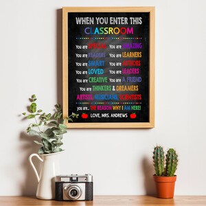 Personalized Classroom Teacher Poster, When You Enter This Classroom ...