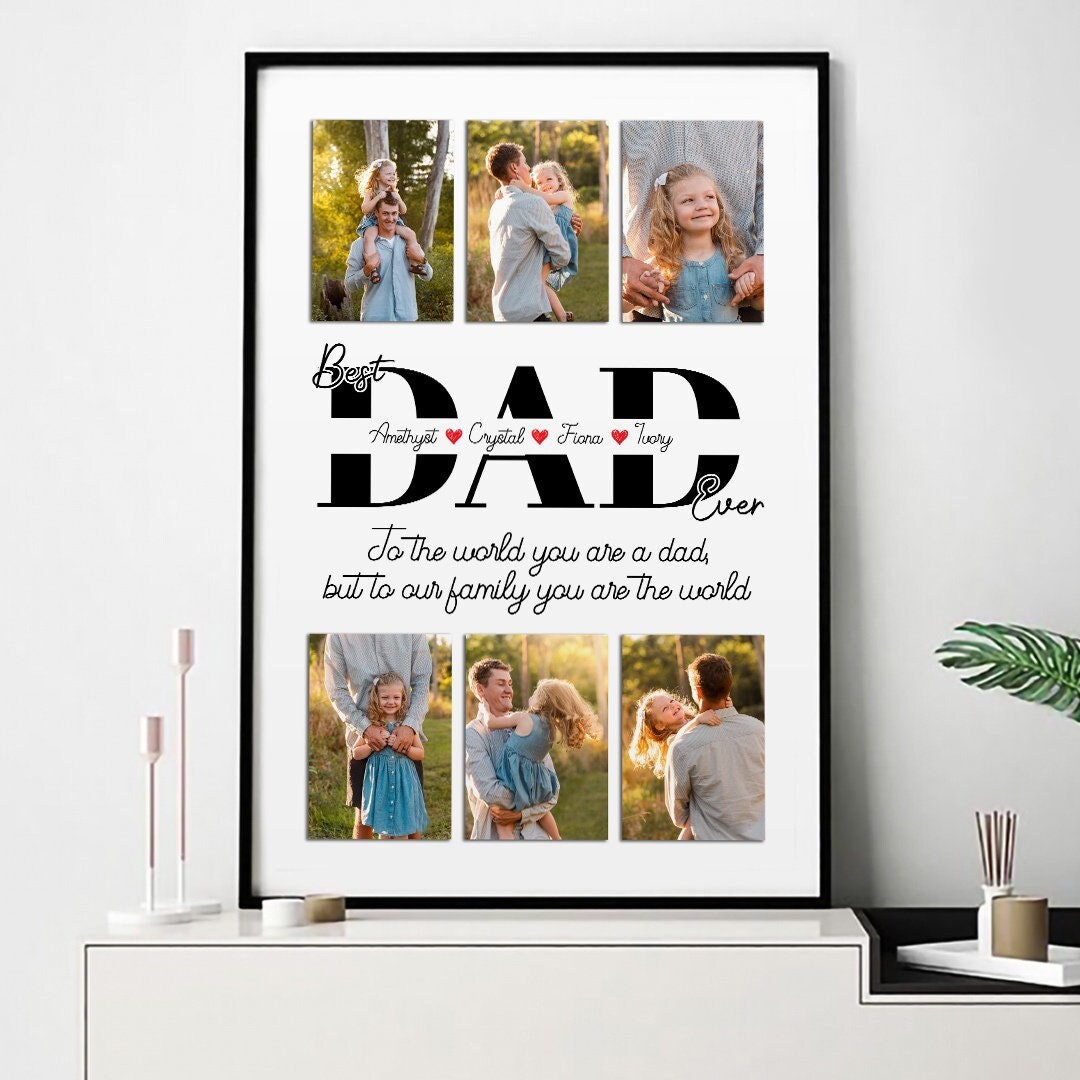 Personalized Dad Collage Print, Custom Dad and Daughter Photo Collage ...