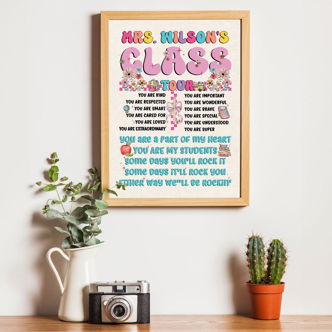 Personalized Teacher Tour Classroom Poster, Elementary School Poster ...