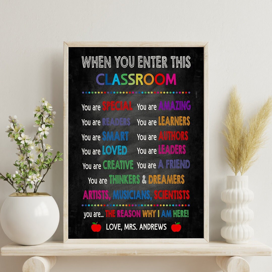 Personalized Classroom Teacher Poster, When You Enter This Classroom ...