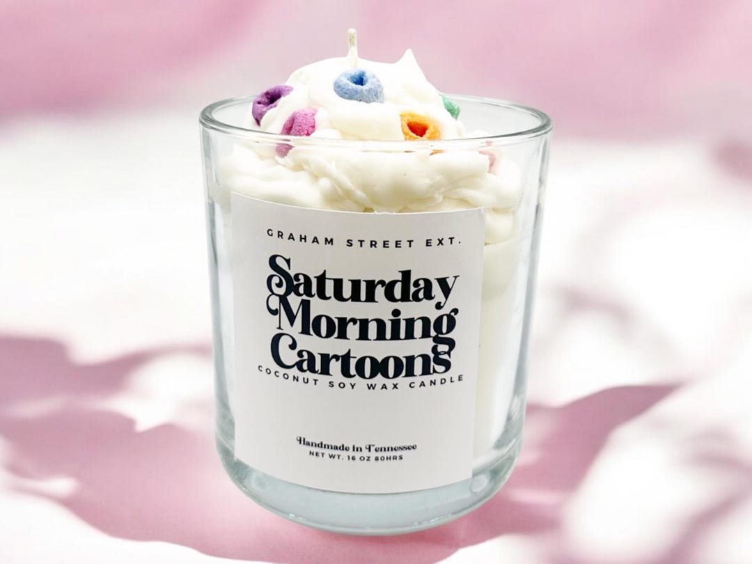 Saturday Morning Cartoons Dessert Candle , Birthday Gift, Best Gift ...