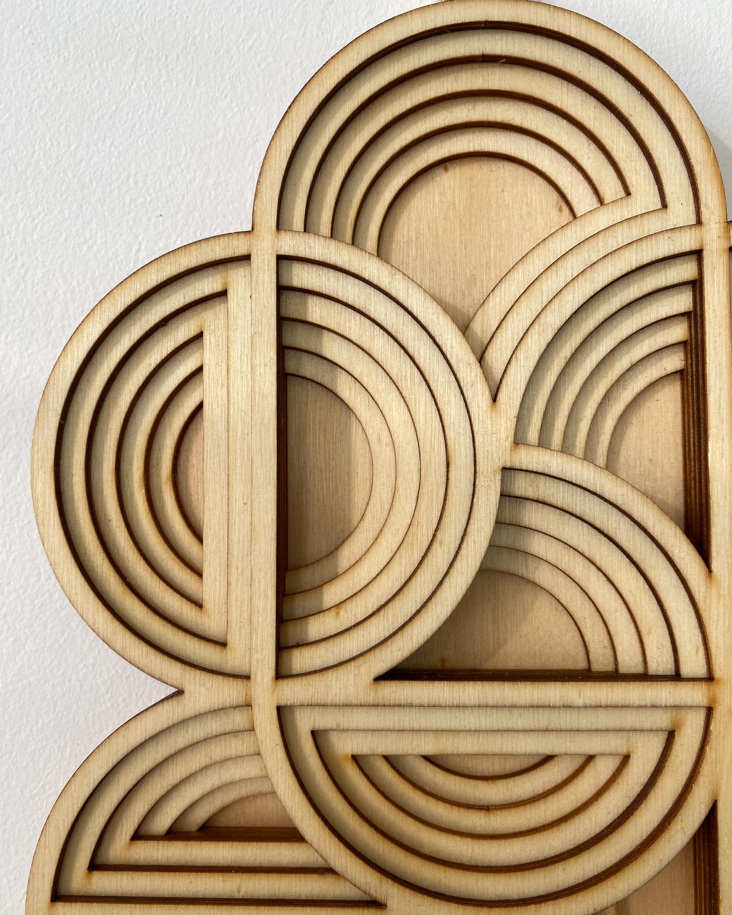 Geometric Wood Wall Art | Handmade Mid-century Modern Decor - Etsy