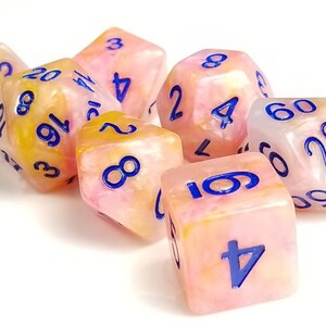 Dnd Dice Set / Pink Peach White "spectral Blade" D&D Dice Set ...