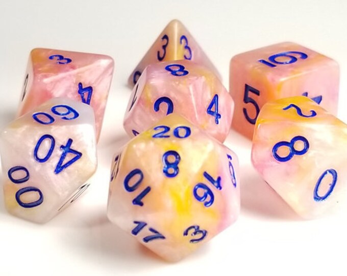 Dnd Dice Set / Pink Peach White "spectral Blade" D&D Dice Set ...