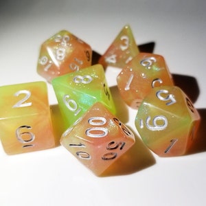Dnd Dice Set / Blue Shimmer "sun Opal" / RPG Polyhedral Dice, D&D Dice ...