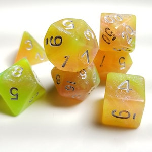 Dnd Dice Set / Blue Shimmer "sun Opal" / RPG Polyhedral Dice, D&D Dice ...