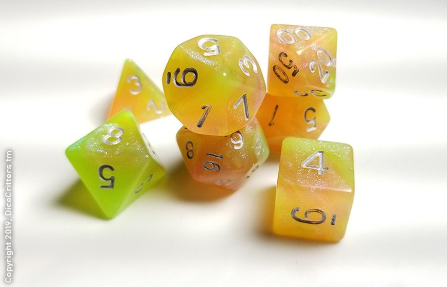 Dnd Dice Set / Blue Shimmer "sun Opal" / RPG Polyhedral Dice, D&D Dice ...