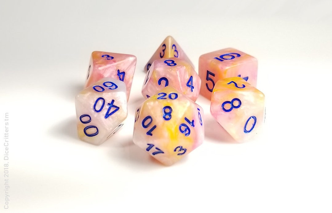 Dnd Dice Set / Pink Peach White "spectral Blade" D&D Dice Set ...