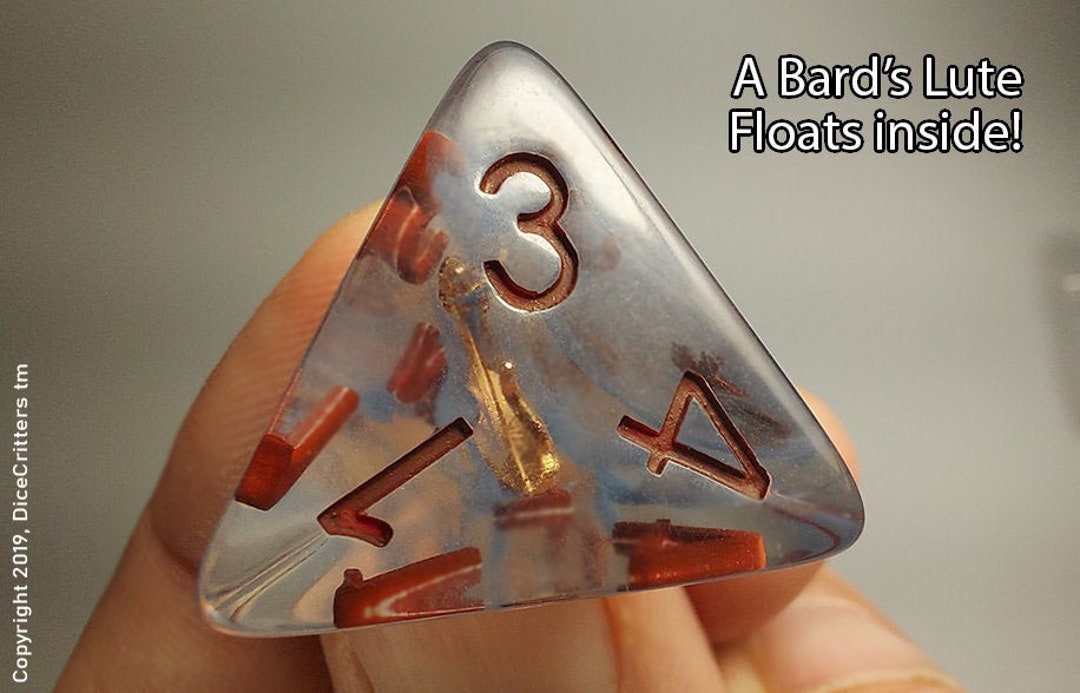 Dnd Dice Set / Bard Lute in Blue / Tabletop RPG Polyhedral Dice, D&D ...