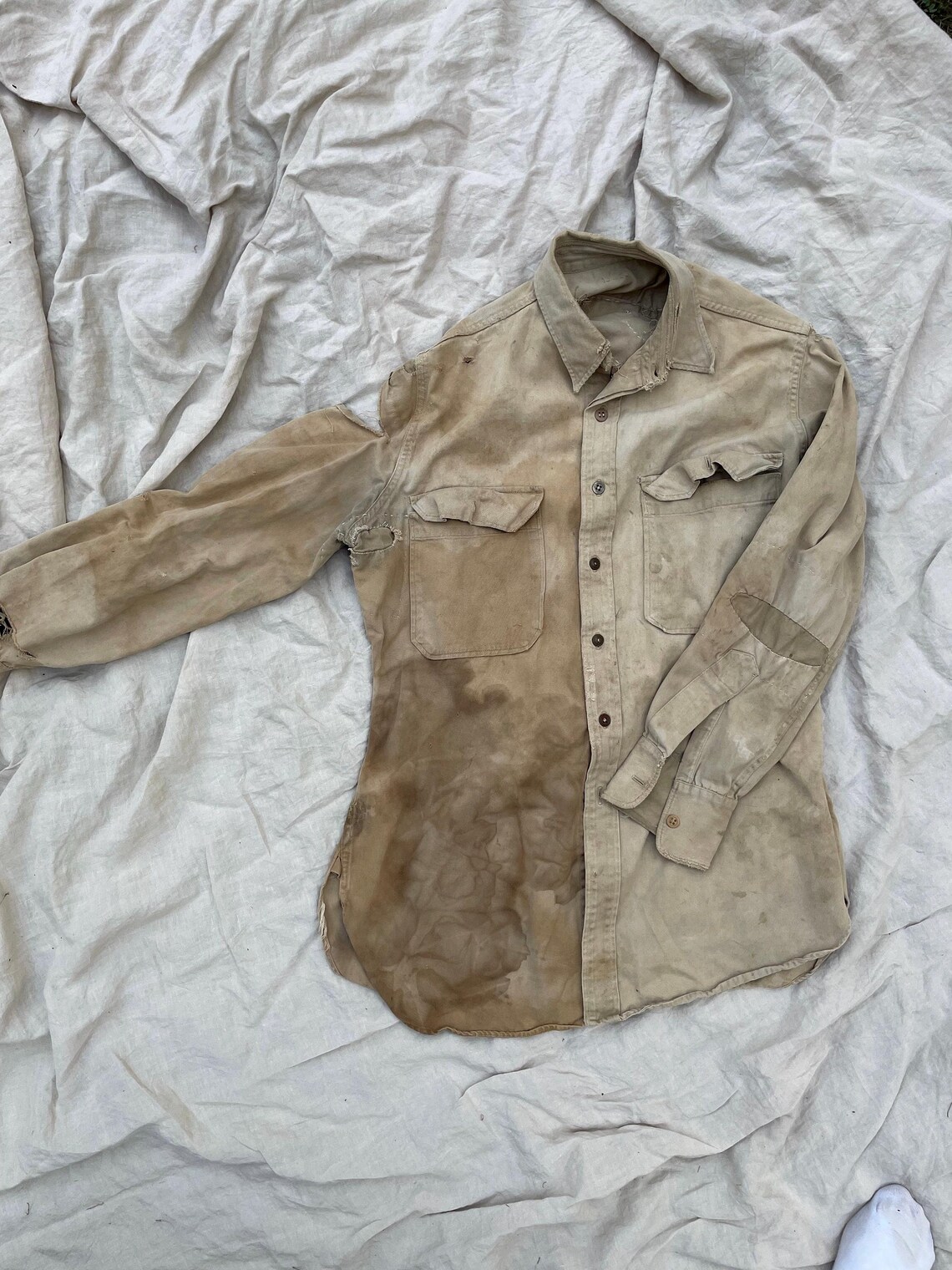 Thrashed Military Shirt / Movie Prop Shirt - Etsy