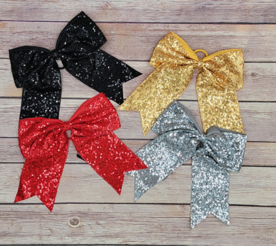 Sequin Glitter Bow, Cheer Bow, Sparkle Bow, Spirit Bow, Homecoming Hair ...