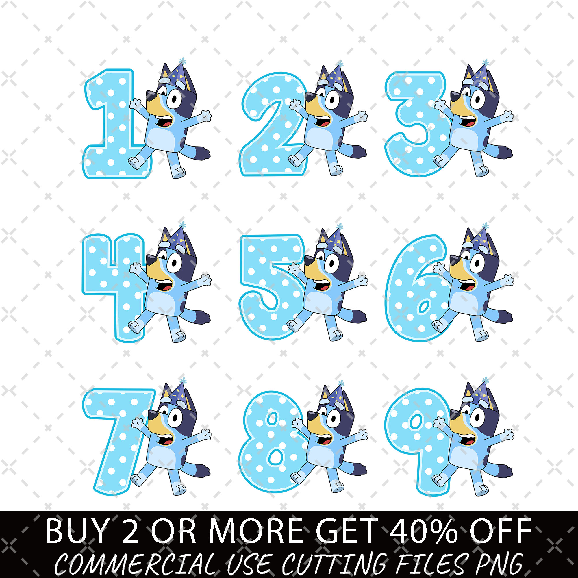 Bluey Birthday Bundle 12 Files Png, Bluey Friends Icream Instant ...