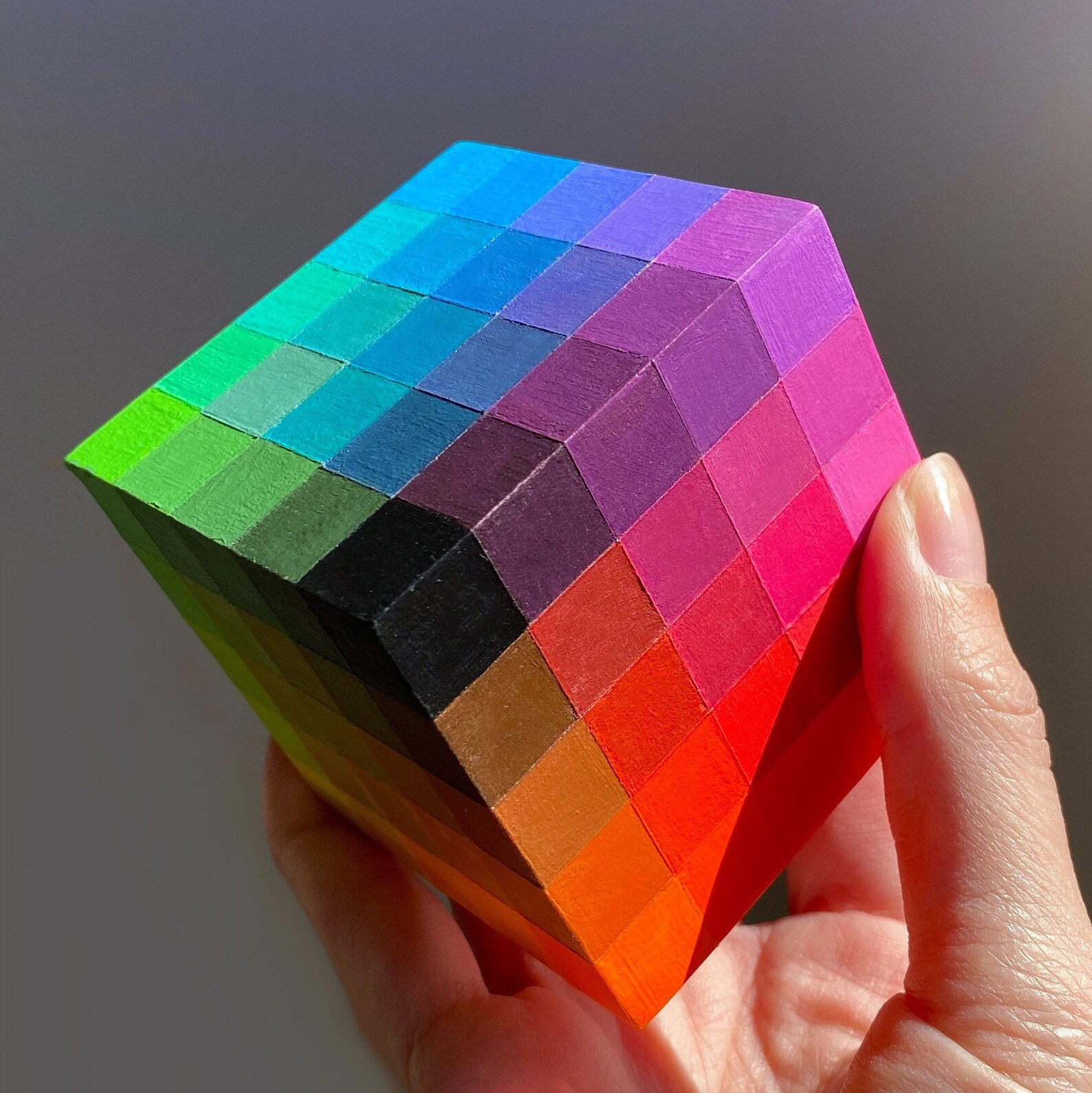 Color Cube 3d rainbow color theory sculpture painting | Etsy