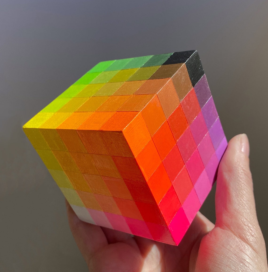Color Cube 3d rainbow color theory sculpture painting | Etsy