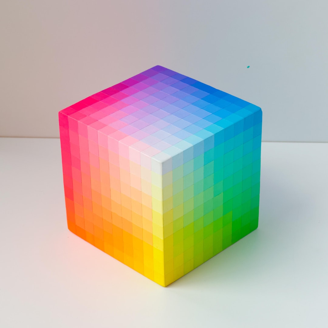Mega Color Cube 3d Rainbow Color Theory Sculpture Painting - Etsy