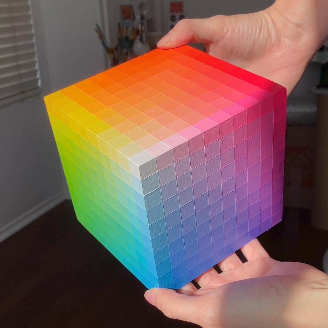 Mega Color Cube 3d Rainbow Color Theory Sculpture Painting - Etsy