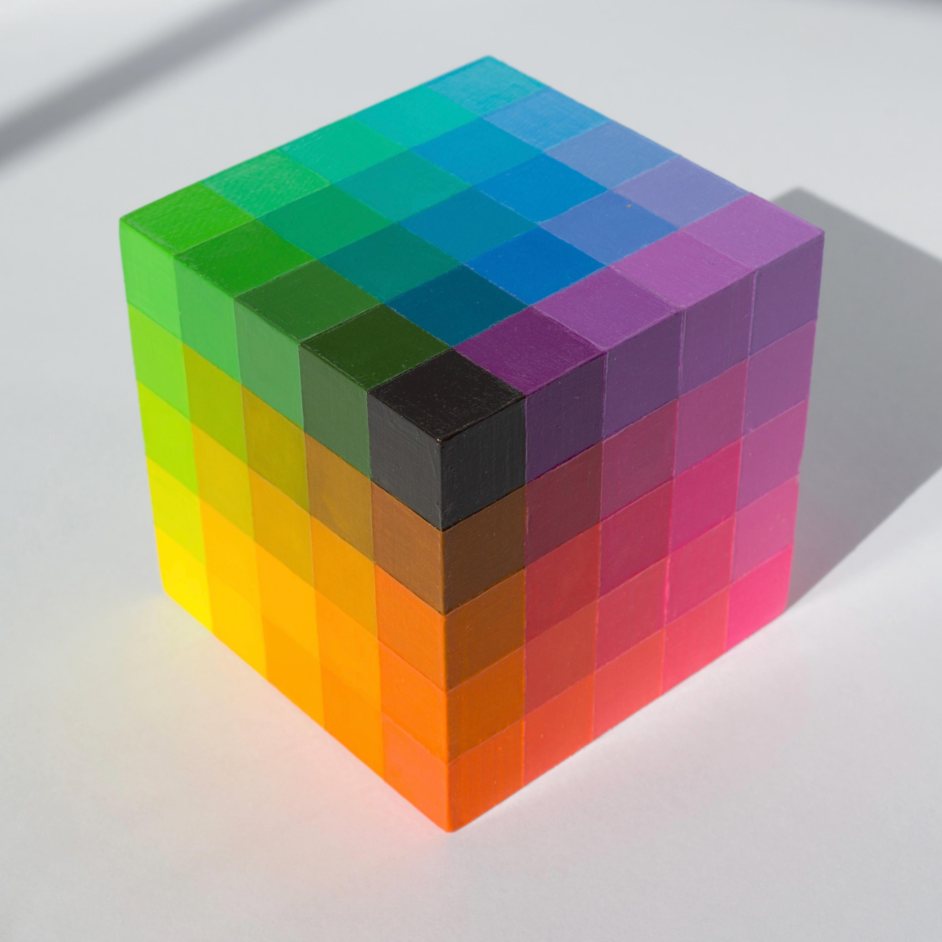Color Cube 3d Rainbow Color Theory Sculpture Painting - Etsy