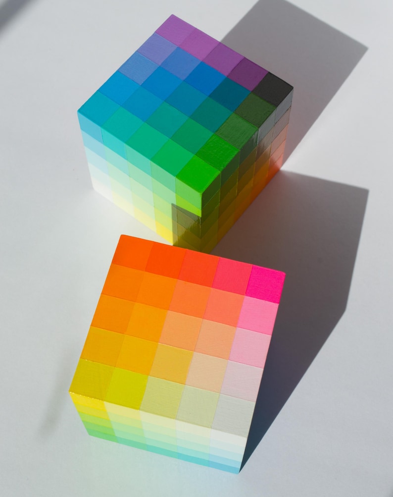 Color Cube 3d Rainbow Color Theory Sculpture Painting - Etsy