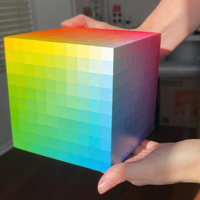 Mega Color Cube 3d Rainbow Color Theory Sculpture Painting - Etsy