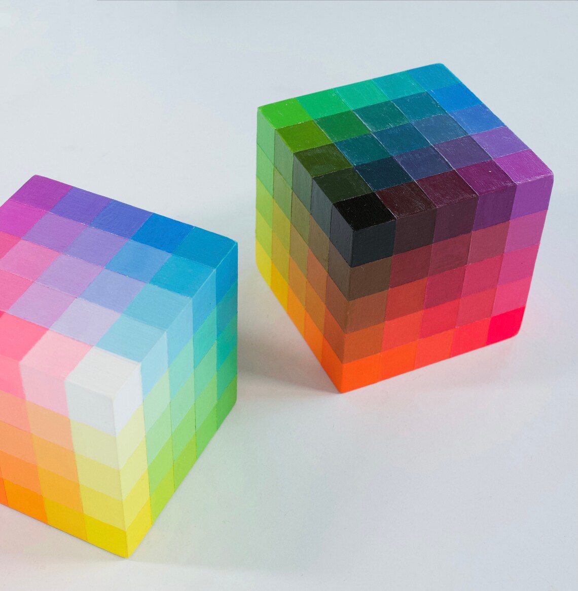 Color Cube 3d rainbow color theory sculpture painting | Etsy