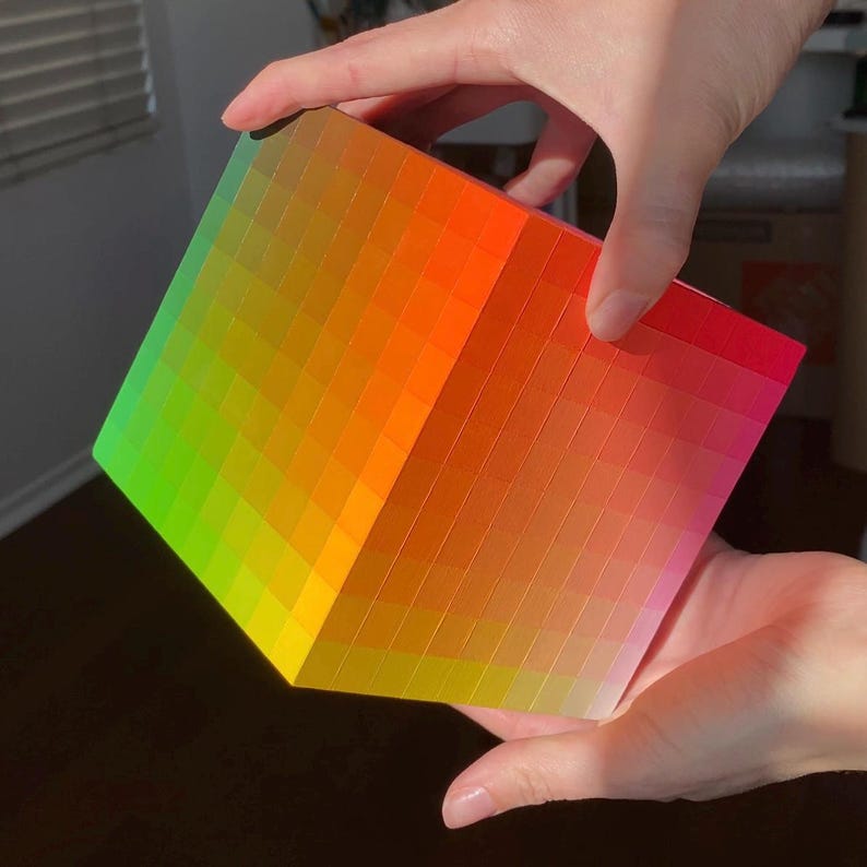 Mega Color Cube 3d Rainbow Color Theory Sculpture Painting - Etsy