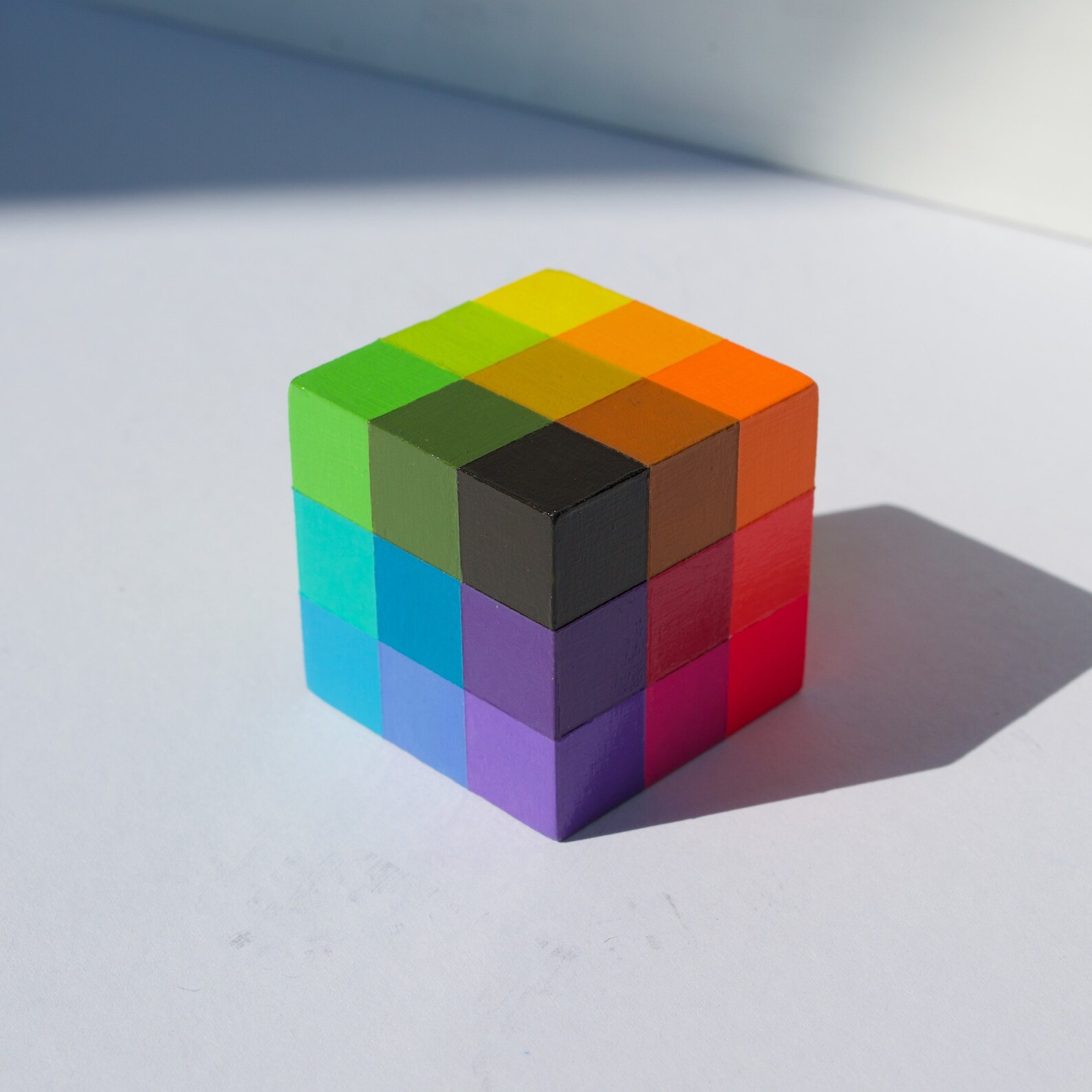 Mini Color Cube 3d Rainbow Color Theory Sculpture Painting - Etsy