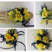 Pin, Wrist Corsage, Men's Rustic Boutonniere Navy Blue & Yellow - Etsy