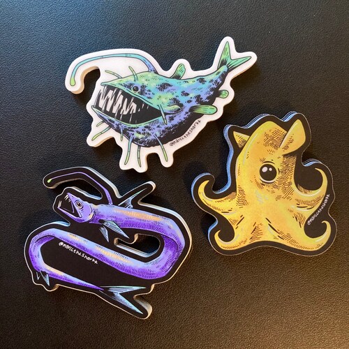 Deep Sea Creatures Sticker Sheet - Etsy