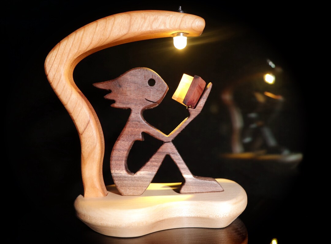 Reading Book Wooden Girl Figures - Etsy