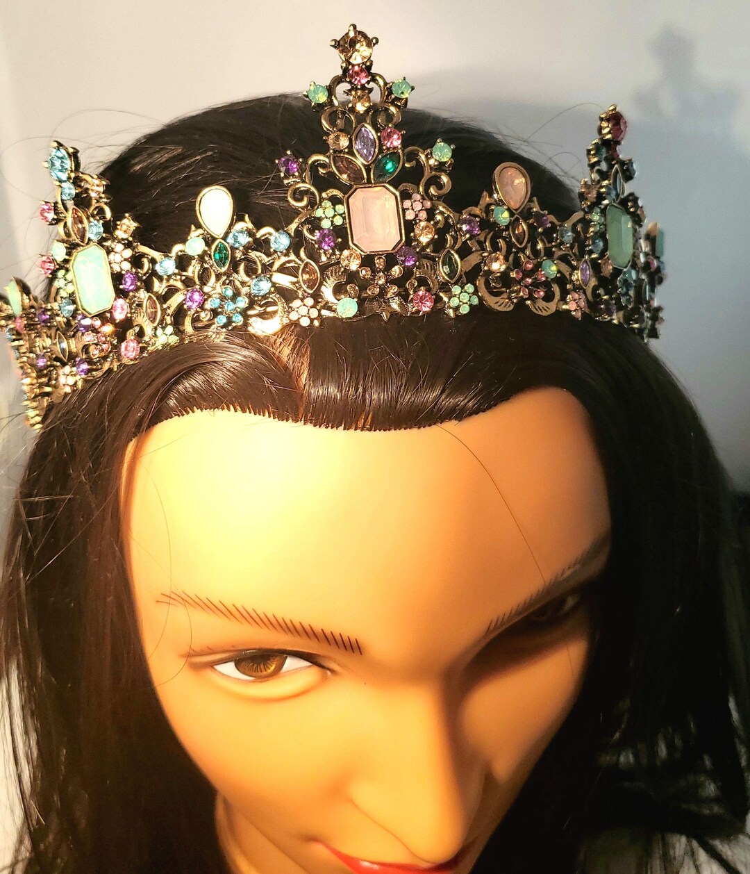 Gemstone Crown: Royalty Tiara, Costume Headpiece - Etsy
