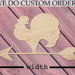 Rooster and Wind Vane Cut Out - Farm Shape - Laser Cut Weather Vane ...