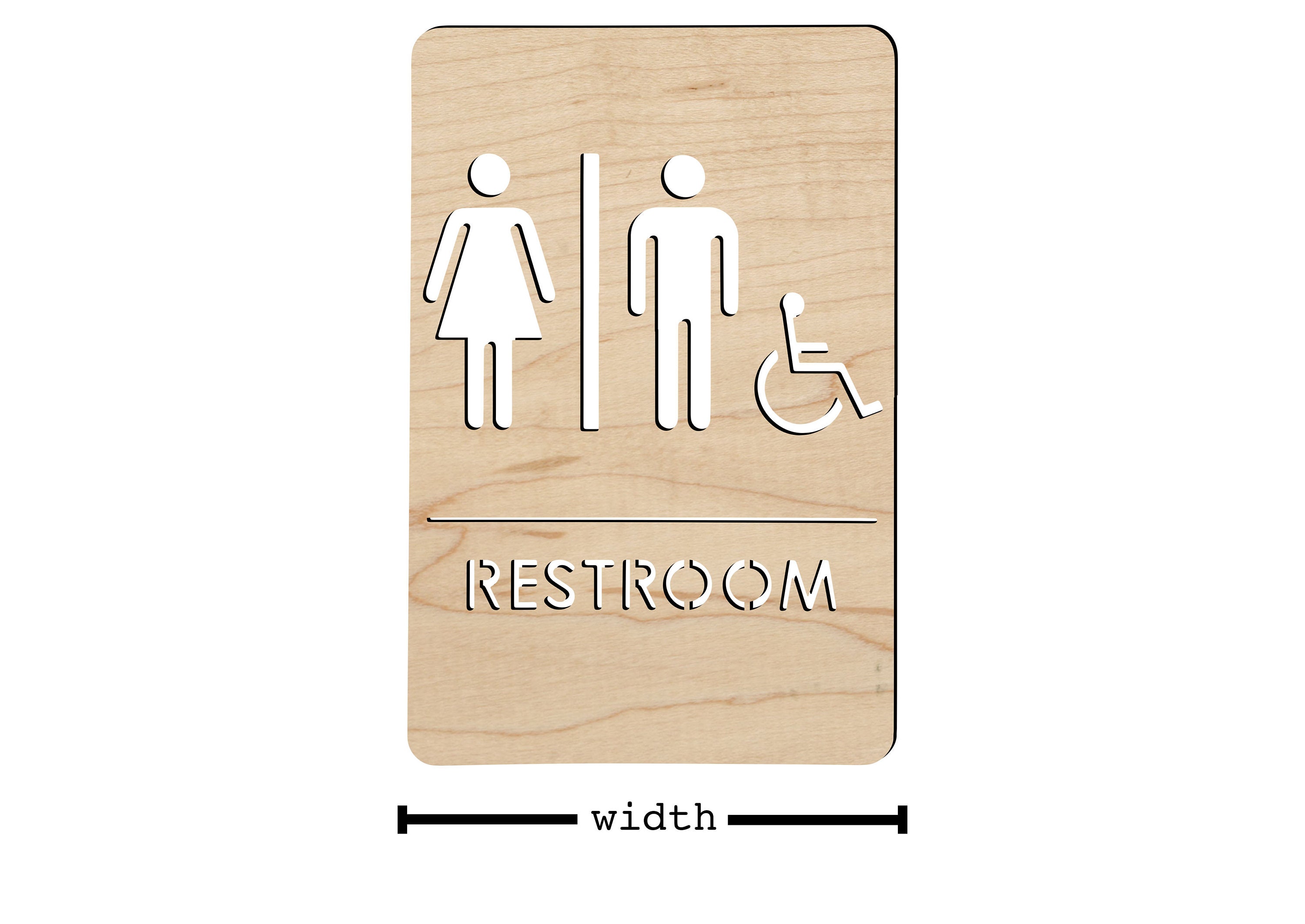 Restroom Sign Cut Out - Bathroom Sign - Laser Cut From Wood - Etsy