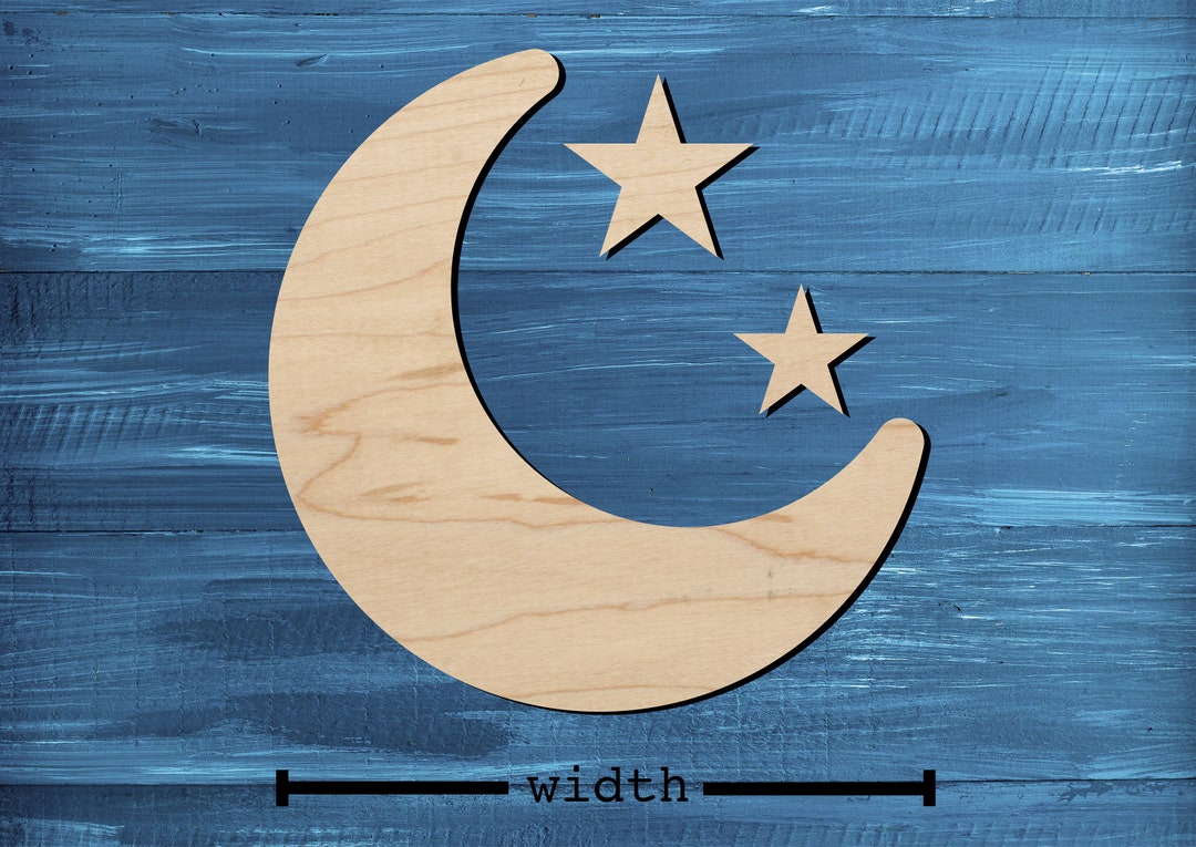 Moon and Stars Cut Out - Shapes - Laser Cut From Wood - Etsy