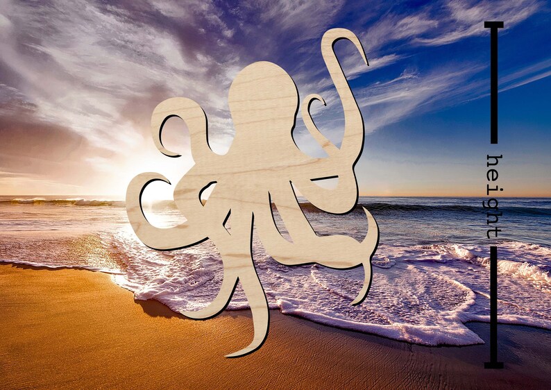 Octopus Cut Out - Sea Animal Shape - Laser Cut Octopus From Wood - Etsy