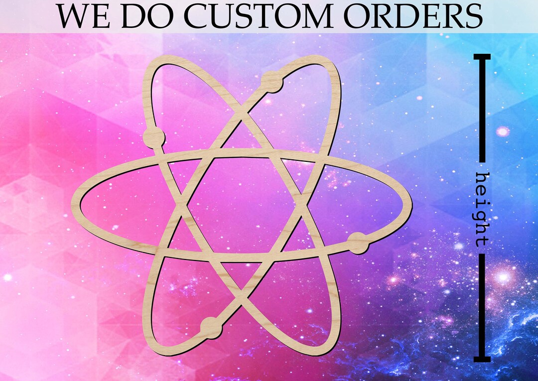 Atomic Cut Out - Science Shape - Laser Cut Nuclear Design From Wood - Etsy