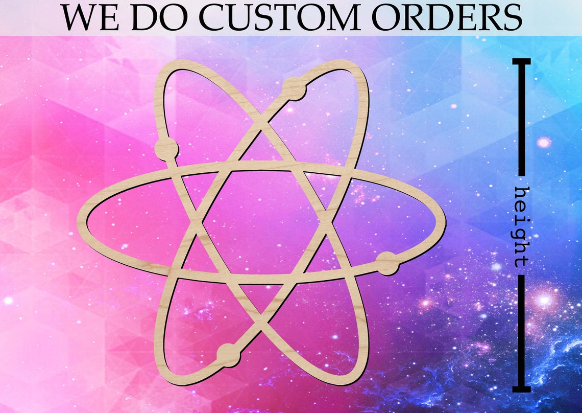 Atomic Cut Out Science Shape Laser Cut Nuclear Design From - Etsy