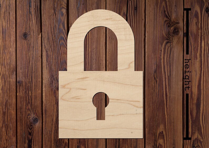 Padlock Cut Out Secure Lock Shape Laser Cut Lock and | Etsy