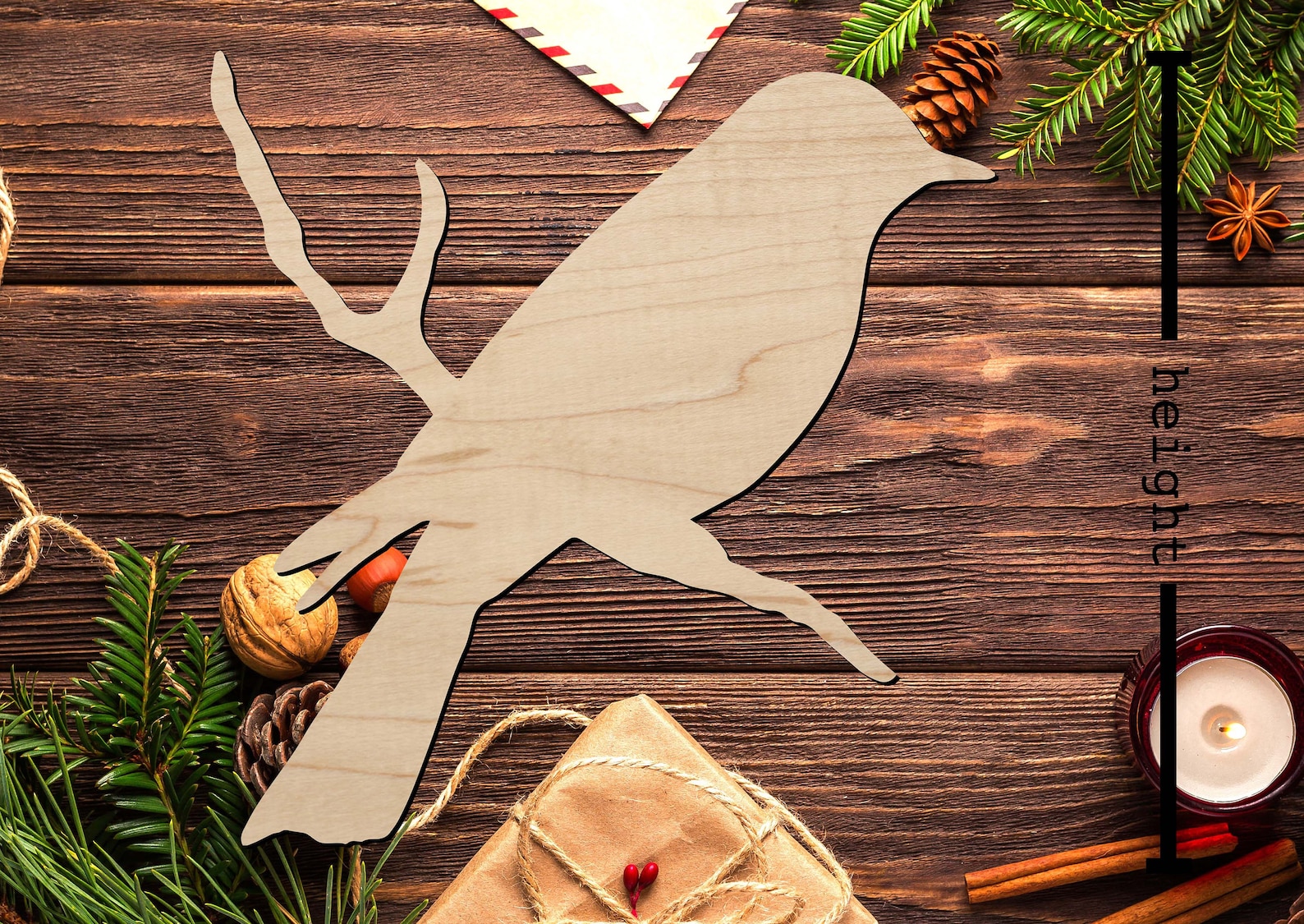 Bird in a Branch Cut Out - Bird Shape - Laser Cut Bird From Wood - Etsy
