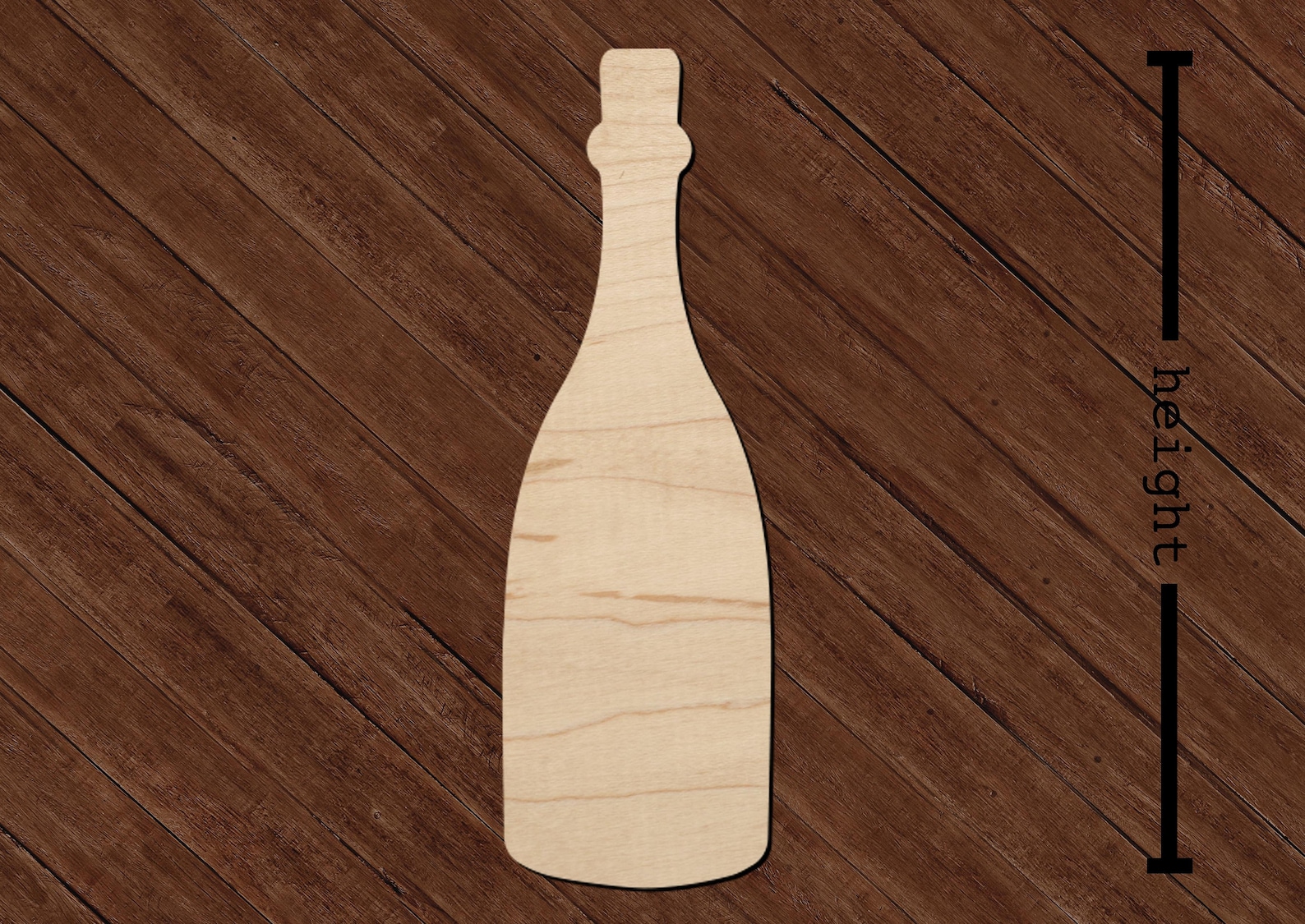 Champagne Bottle Laser Cut From Wood | Etsy